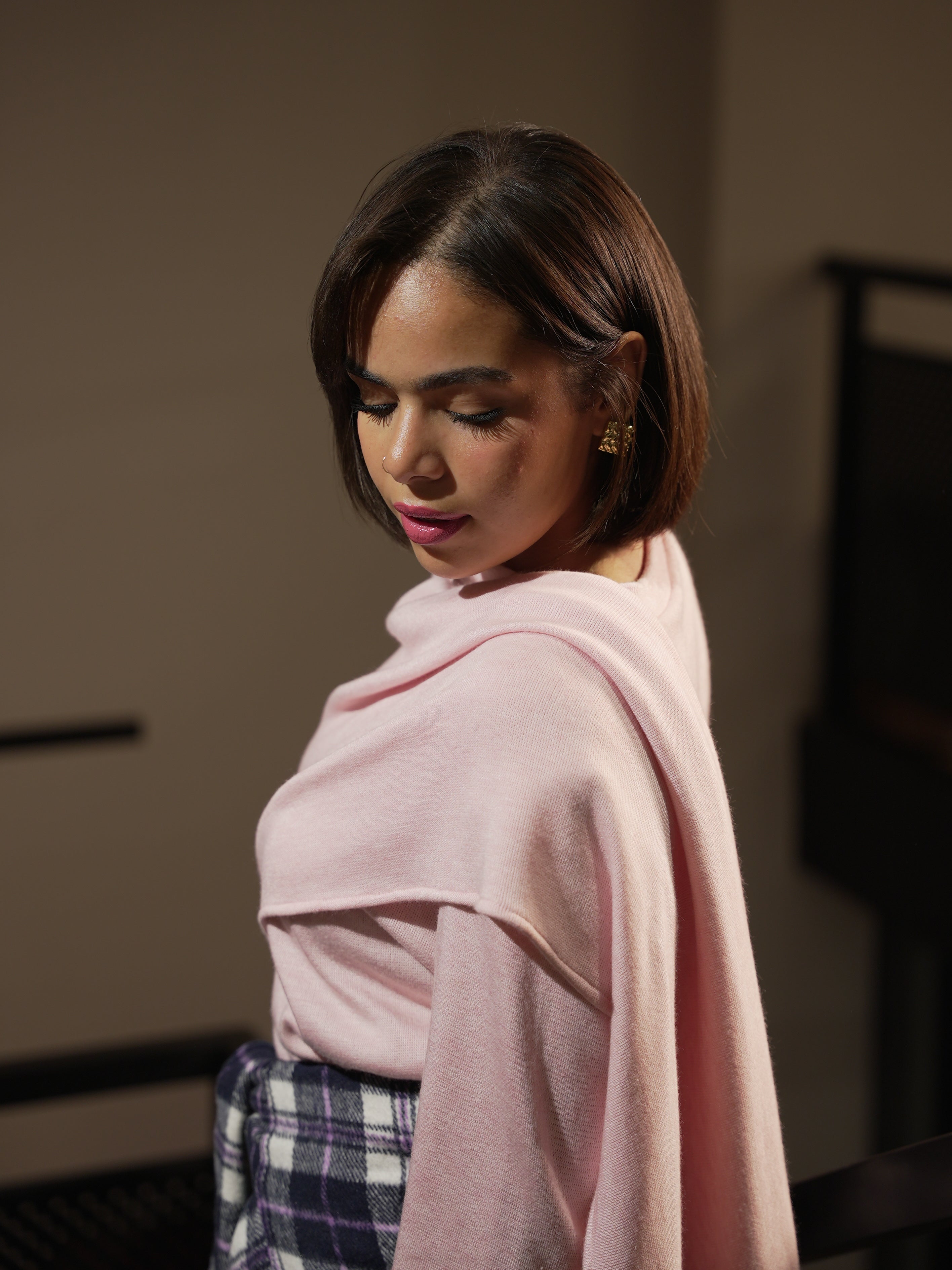 Pullover + Scarf combo - Light Pink – Doozy studio